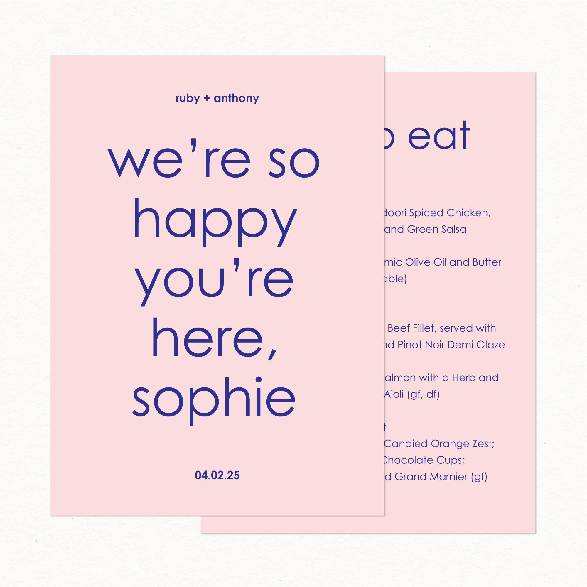 Ruby Menu – Paper Darling