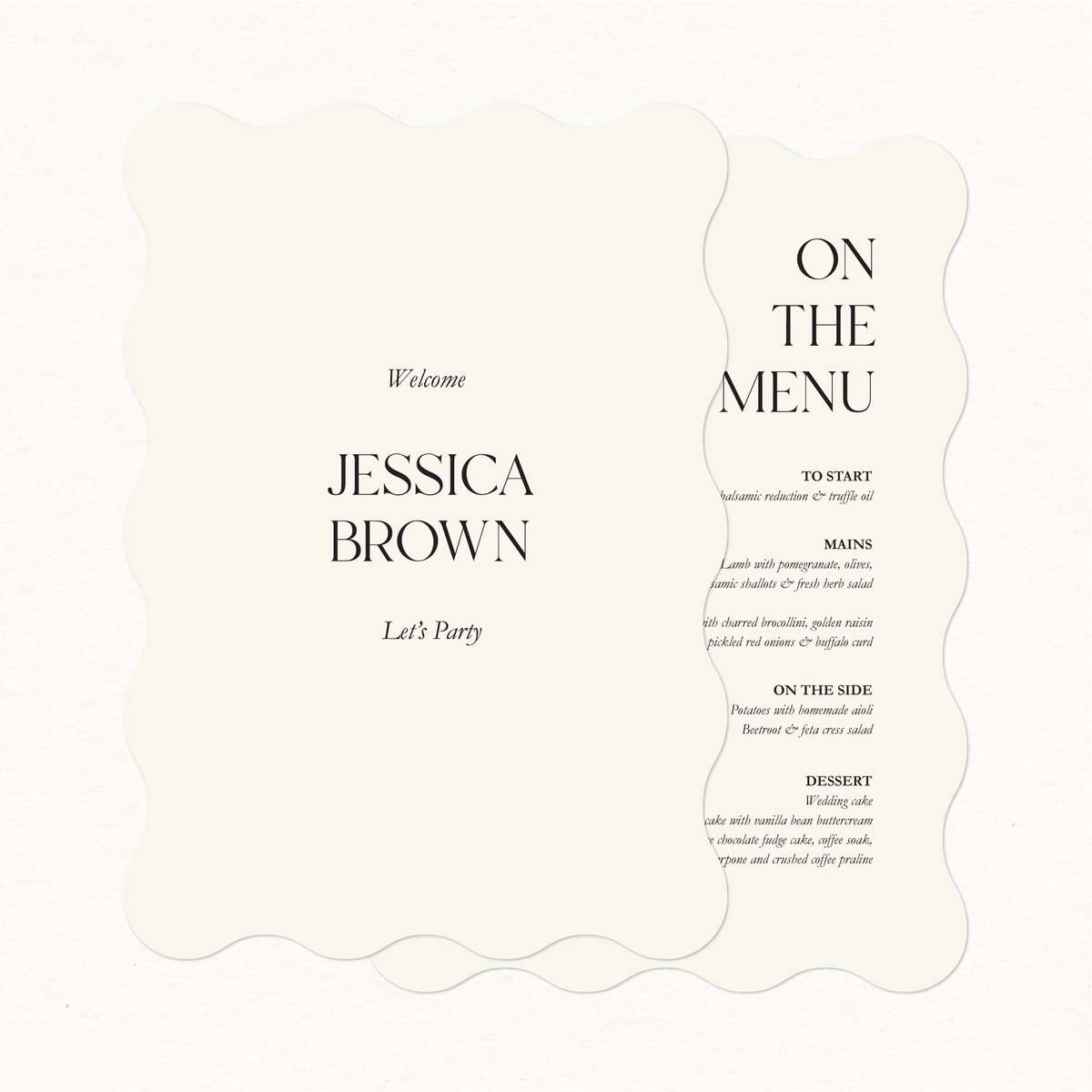 Menus – Paper Darling